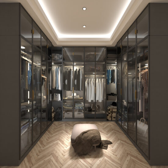 High-End Luxury Walk-in Closet with Glass Door – CBMmart